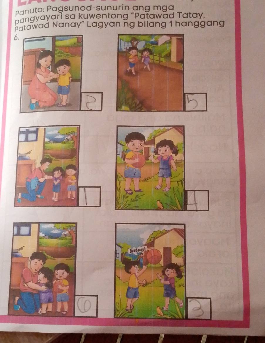 Solved: Panuto: Pagsunod-sunurin ang mga pangyayari sa kuwentong ...
