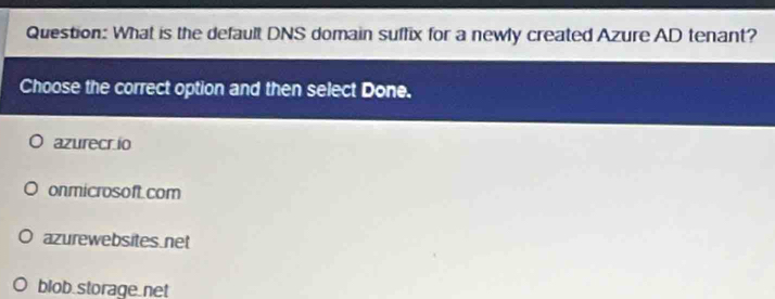 Solved: What is the default DNS domain suffix for a newly created Azure ...
