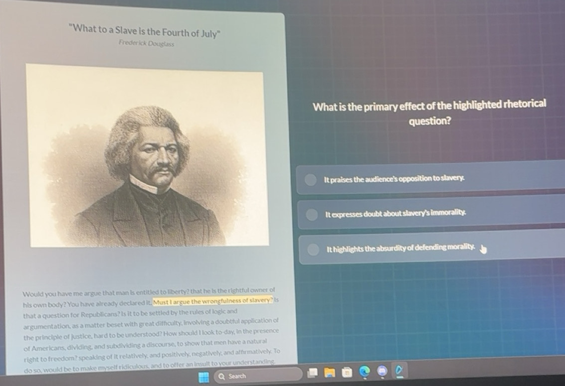 Gelöst:"What to a Slave is the Fourth of July" Frederick Douglass What ...