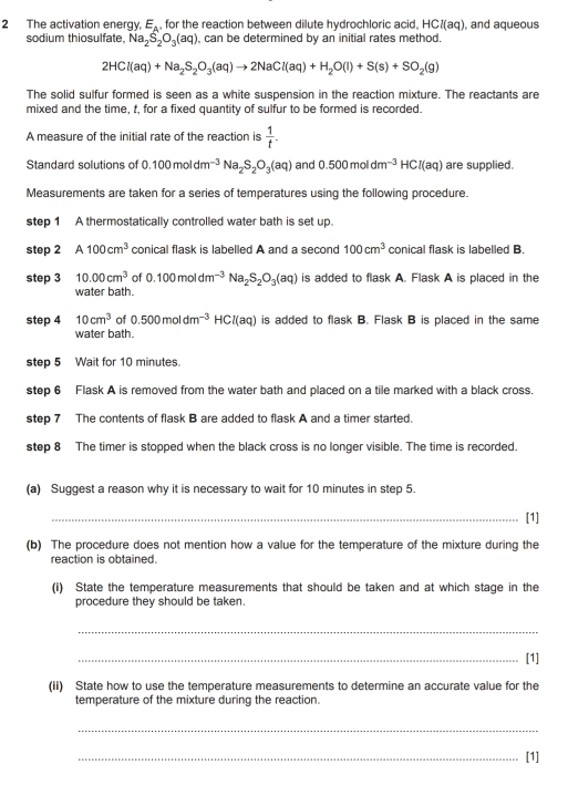 Solved: The activation energy, E_A , for the reaction between dilute ...