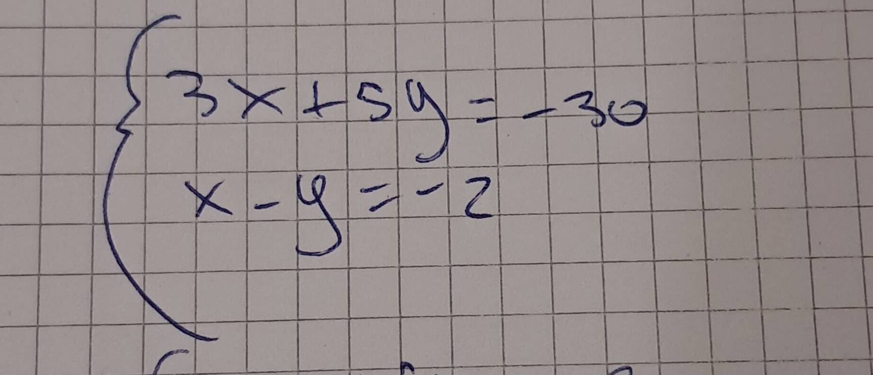 Risolto:beginarrayl 3x|-5y+15=4 x-1| x-9 -5x-2|-11 -11-17endarray.