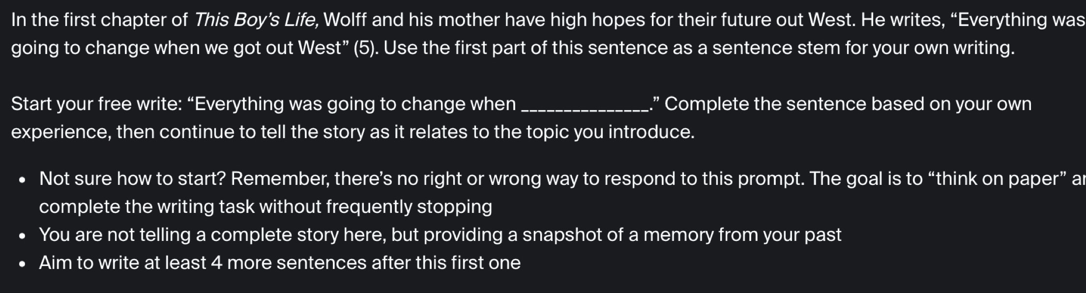 Solved: In the first chapter of This Boy’s Life, Wolff and his mother ...