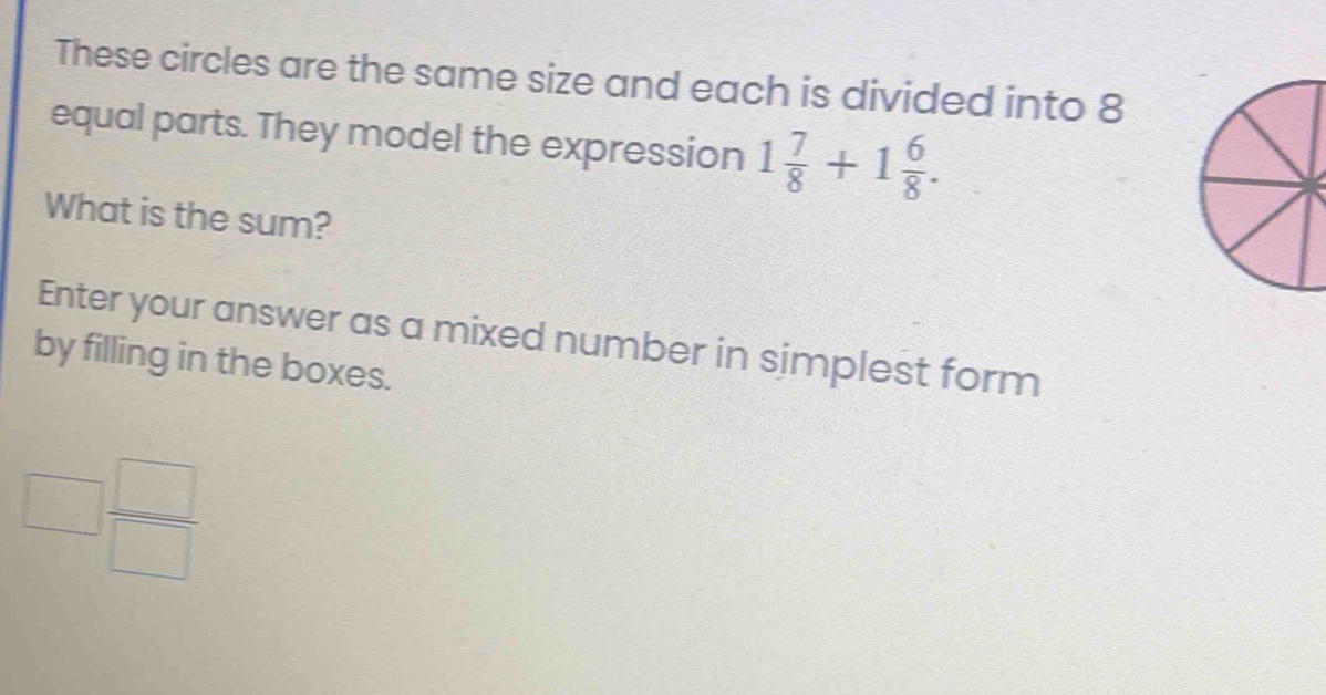 Solved: These circles are the same size and each is divided into 8 ...
