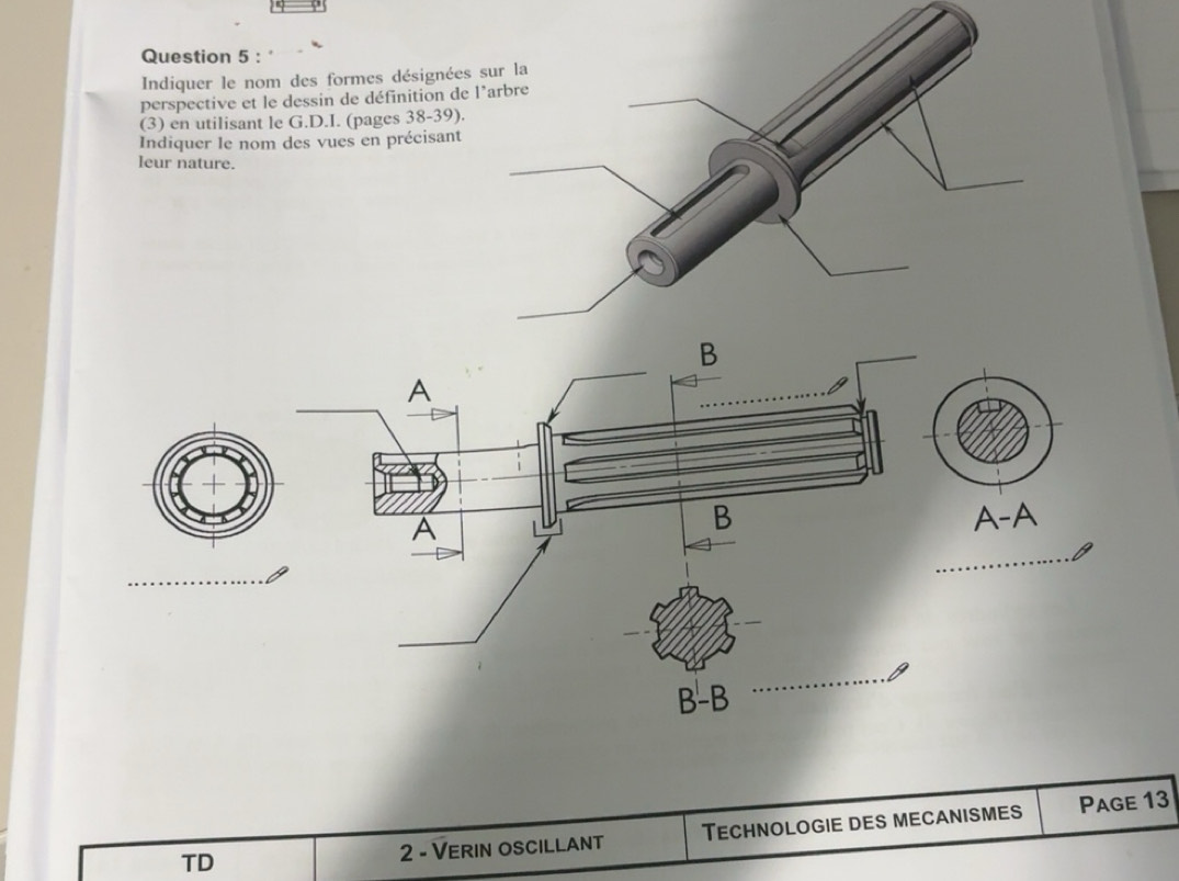 Résolu :Indiquer le nom des formes désignée perspective et le dessin de ...