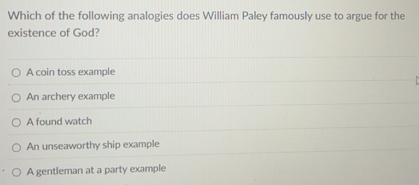 Solved: existence of God? A coin toss example An archery example A ...