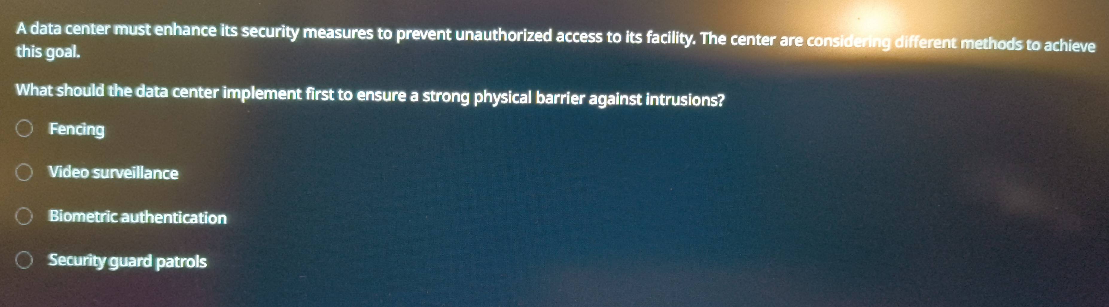 Solved: A data center must enhance its security measures to prevent unauthorized access to its ...