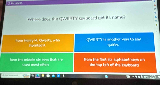 Solved: १2 4e Galyah Where does the QWERTY keyboard get its name? from ...