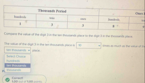 Solved: ] n Compare the value of the digit 3 in the ten thousands place ...