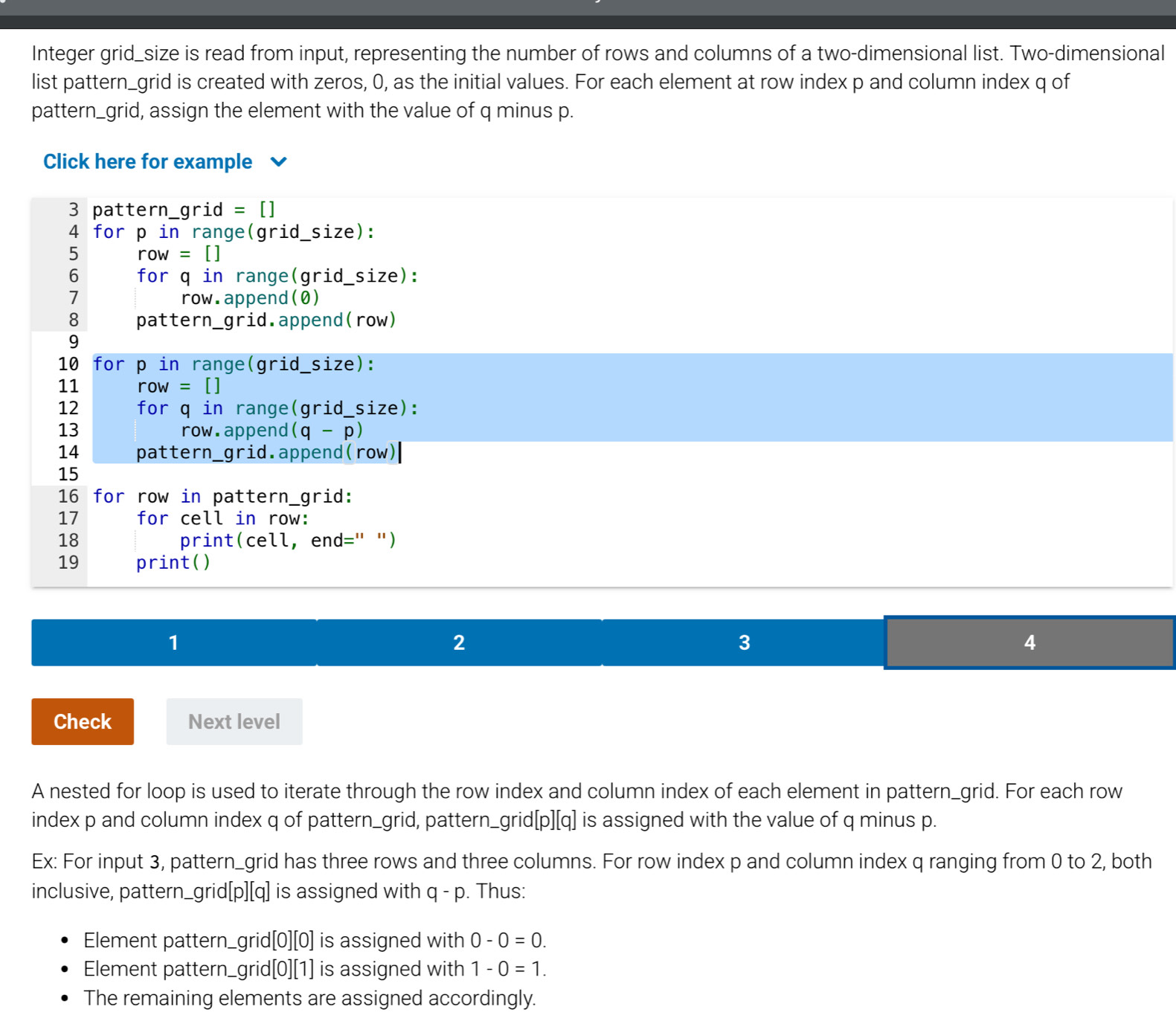 Solved: Integer grid_size is read from input, representing the number ...