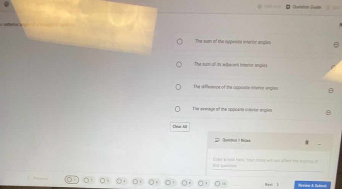 Gelöst:Dvrstión Gade The sum of the opposite interior anglies The sum ...