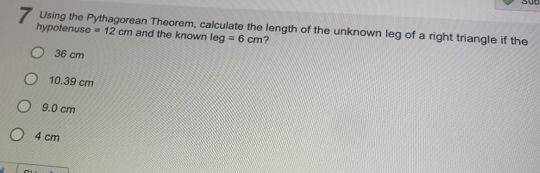 Solved: Using the Pythagorean Theorem, calculate the length of the ...