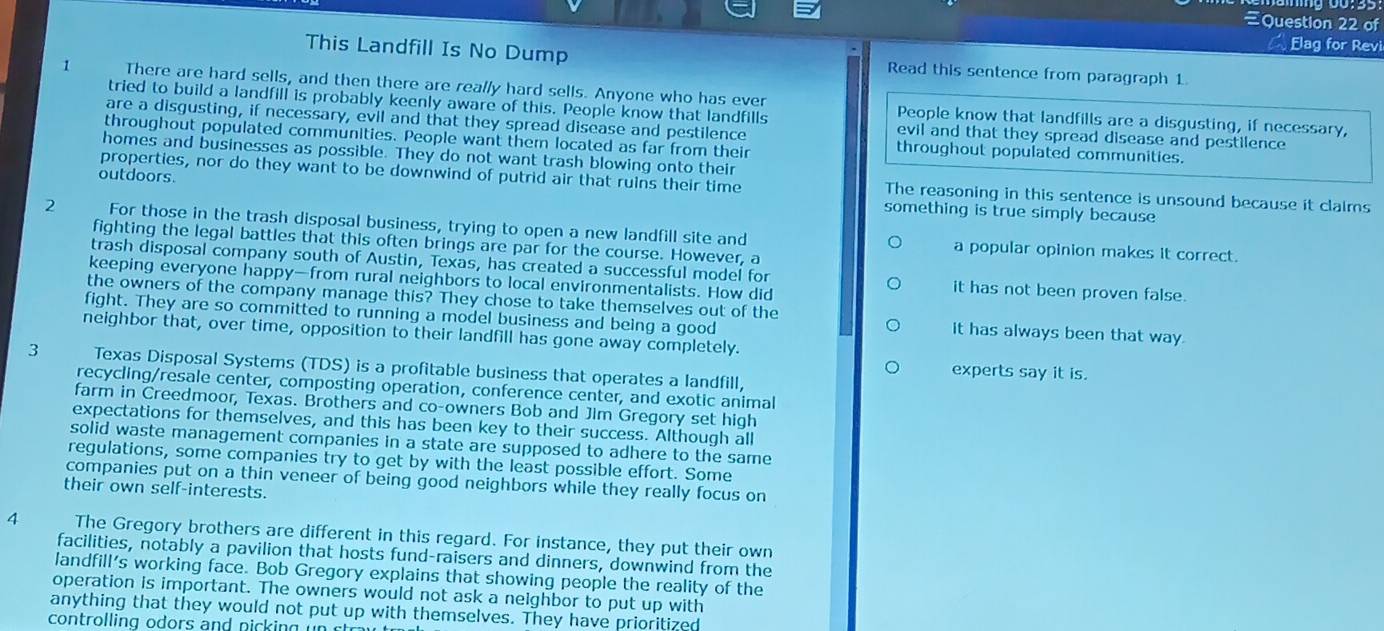 Solved: of Elag for Revi This Landfill Is No Dump Read this sentence ...