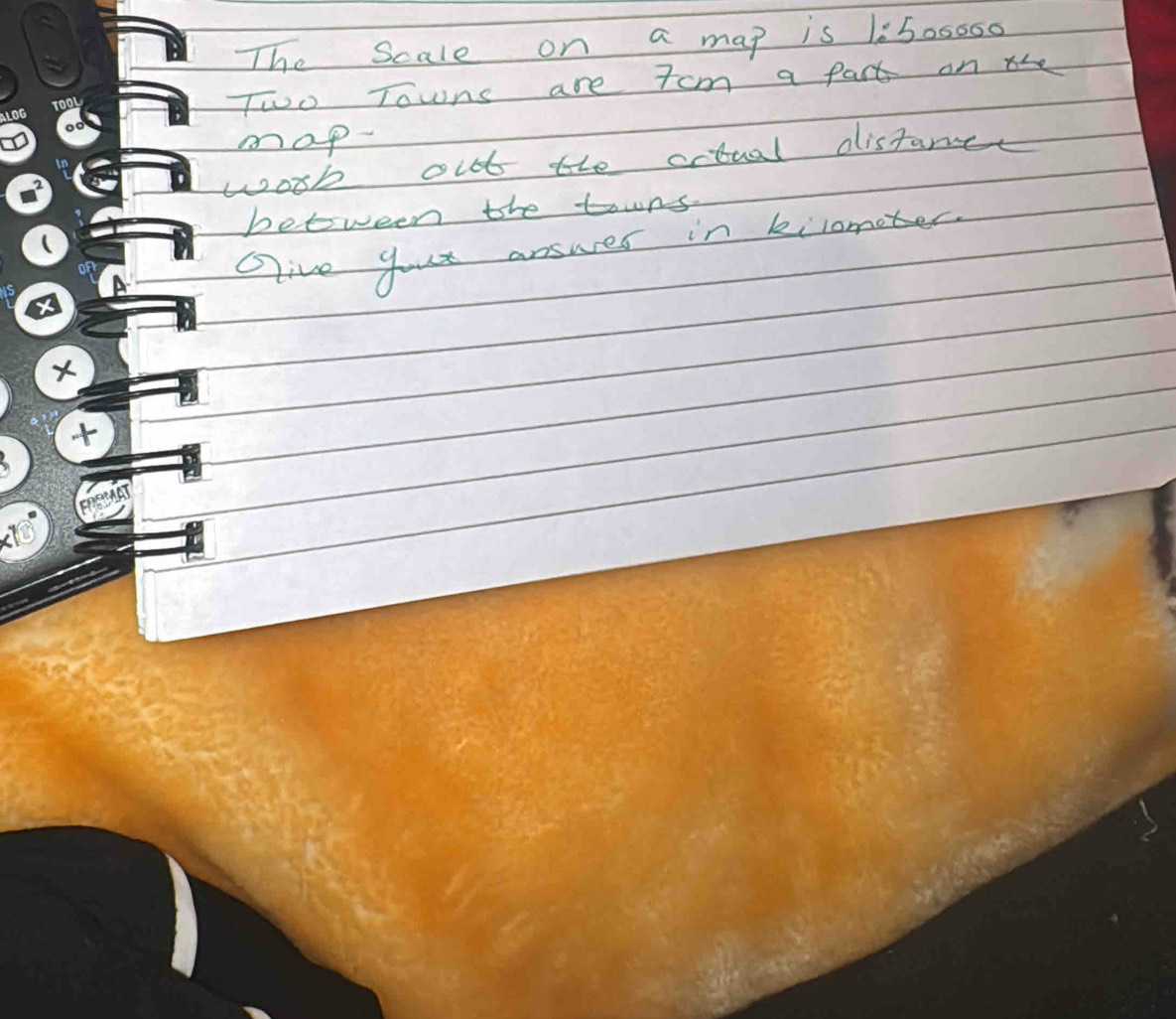 Solved: The Scale on a map is 1:500000 Two Towns are Tcm a part on map ...