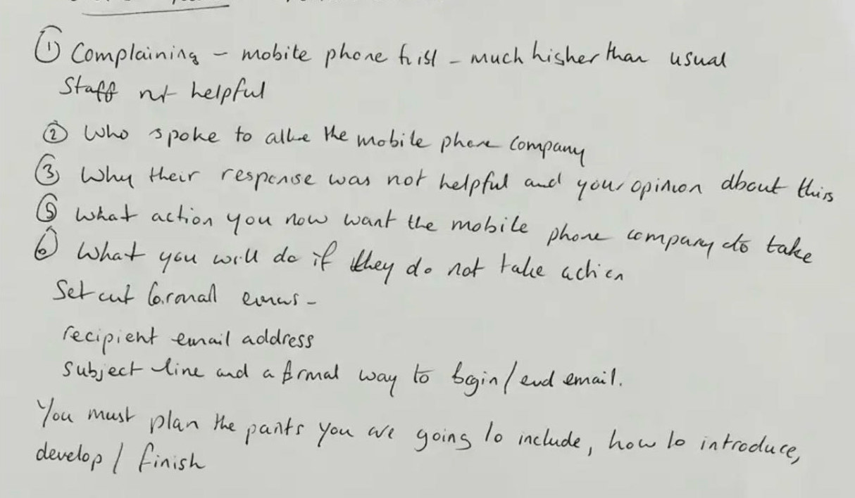 Solved: ① Complaining - mobile phone fist - much hisher than usual ...