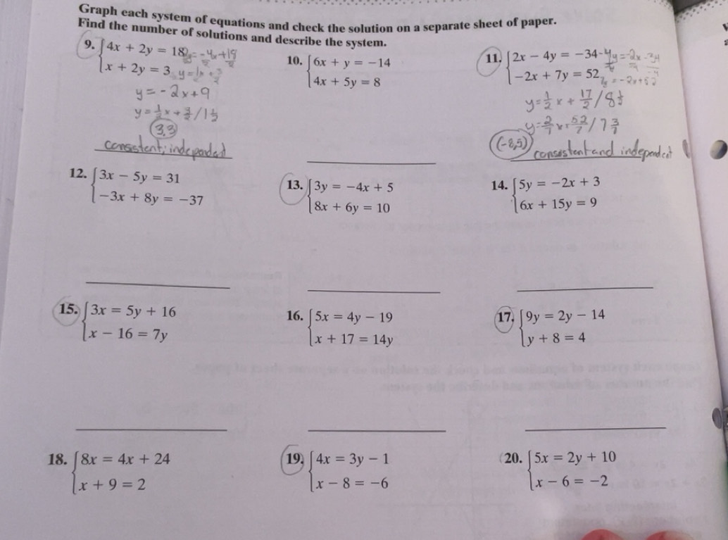 Solved: Graph each system of equations and check the solution on a ...