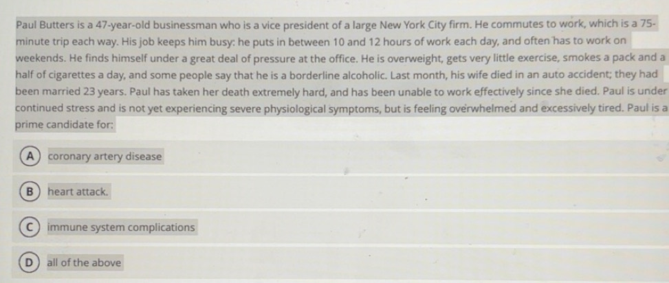 Solved: Paul Butters is a 47 -year-old businessman who is a vice ...
