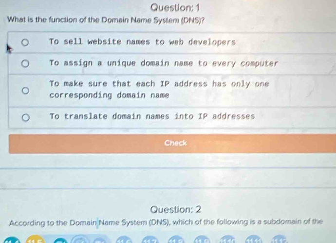 Solved: What is the function of the Domain Name System (DNS)? To sell ...