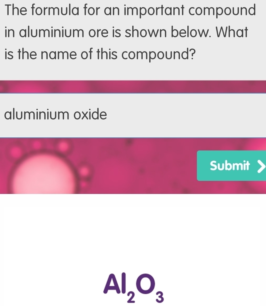 Solved: The formula for an important compound in aluminium ore is shown ...