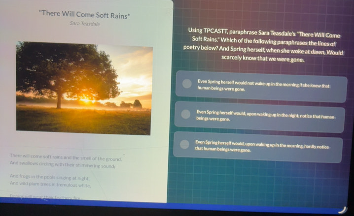 Solved: ''There Will Come Soft Rains'' Sara Teasdale Using TPCASTT ...