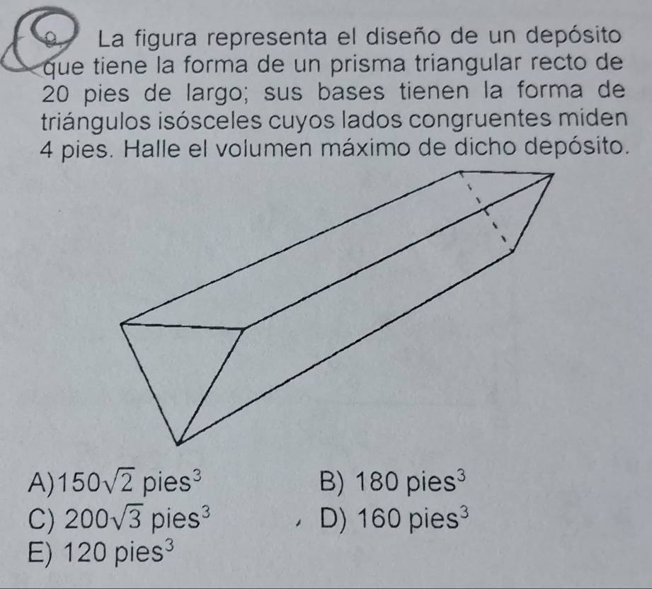 Resuelto:La figura representa el diseño de un depósito que tiene la ...