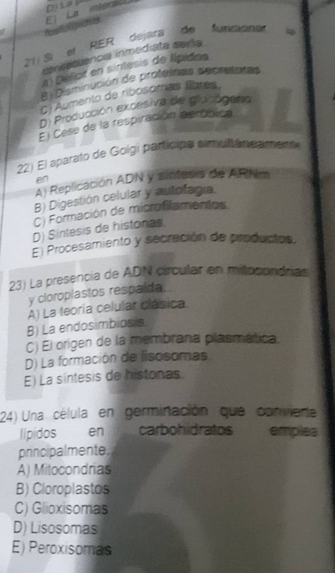 Resuelto:DjLaD Aoerfol prcc El La interal 21) Si el RER dejara de ...