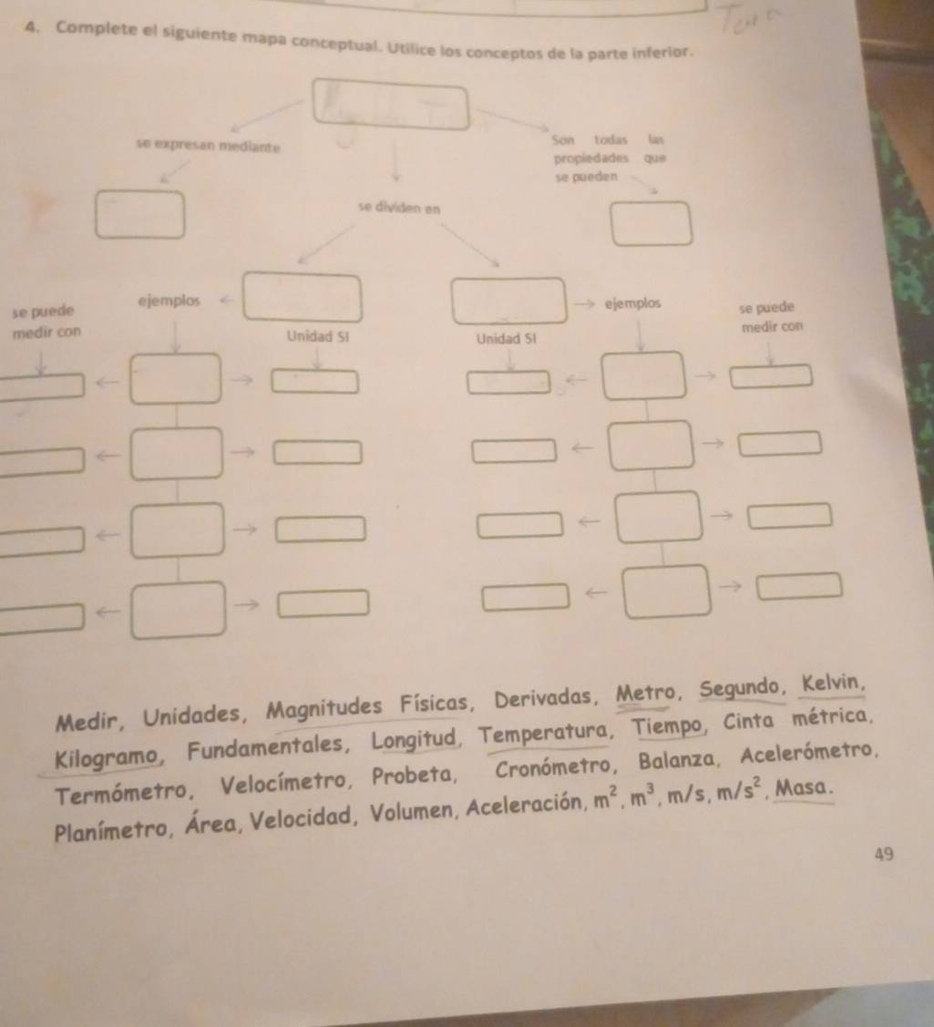 Resuelto:Complete el siguiente mapa conceptual. Utilice los conceptos ...