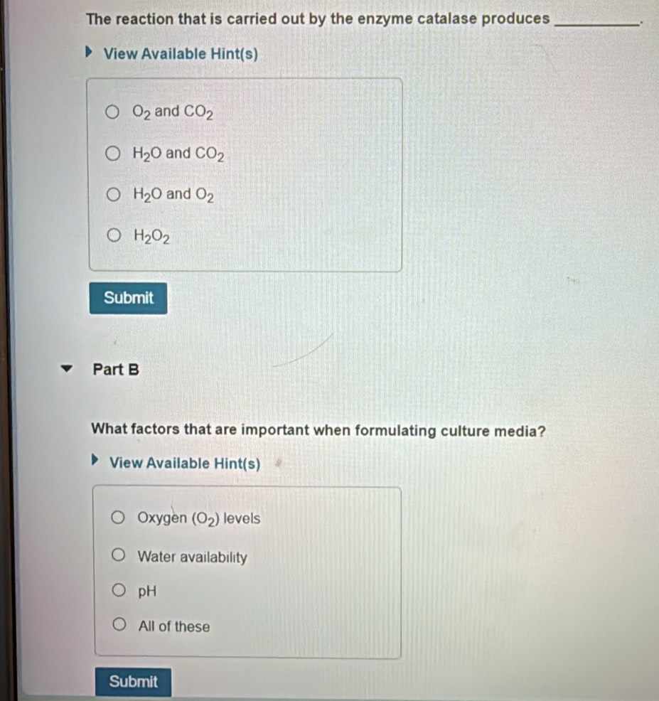 Solved: The reaction that is carried out by the enzyme catalase ...