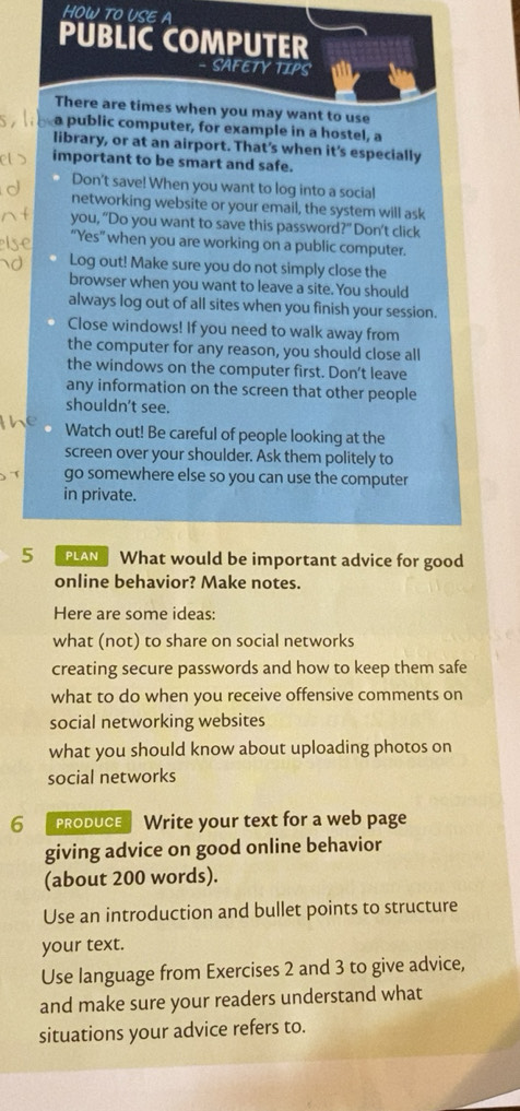 Resuelto:HOW TO USE A PUBLIC COMPUTER SAFETY TIPS ab There are times ...