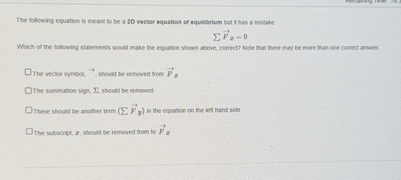 Solved: Reaining nime 78 The following equation is meant to be a 2D ...