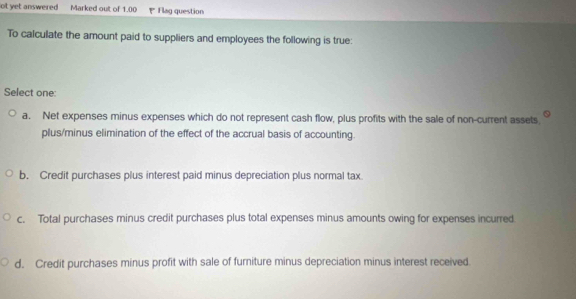 Solved: ot yet answered Marked out of 1.00 Flag question To calculate ...
