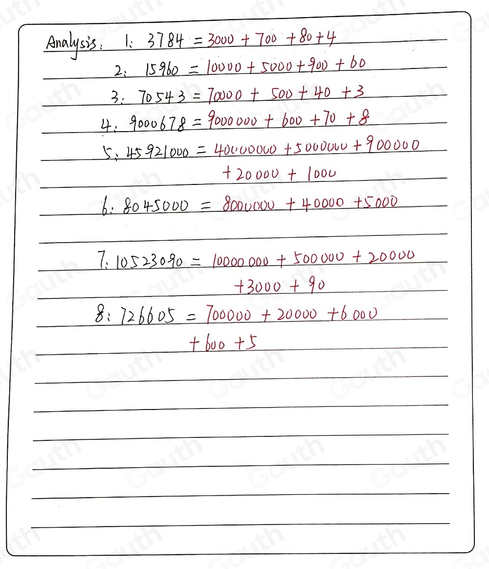 Solved: Write each number in expanded form.. 1. 3 784 _ 2. 15 960 _ 3. 70 543 _ 4. 9 000 678 _ 5 ...