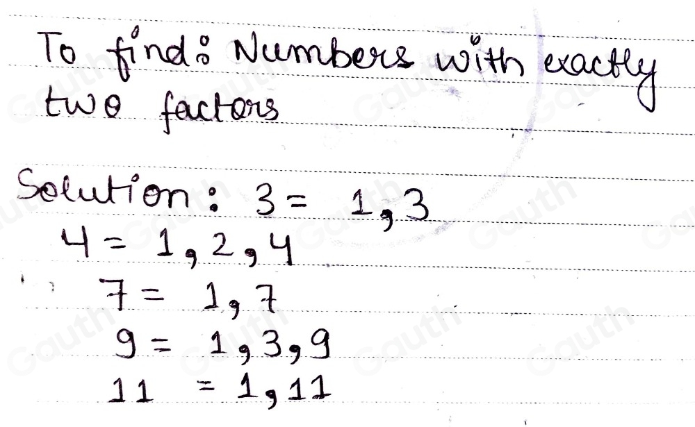 Solved: Which three of the following numbers have exactly two factors ...