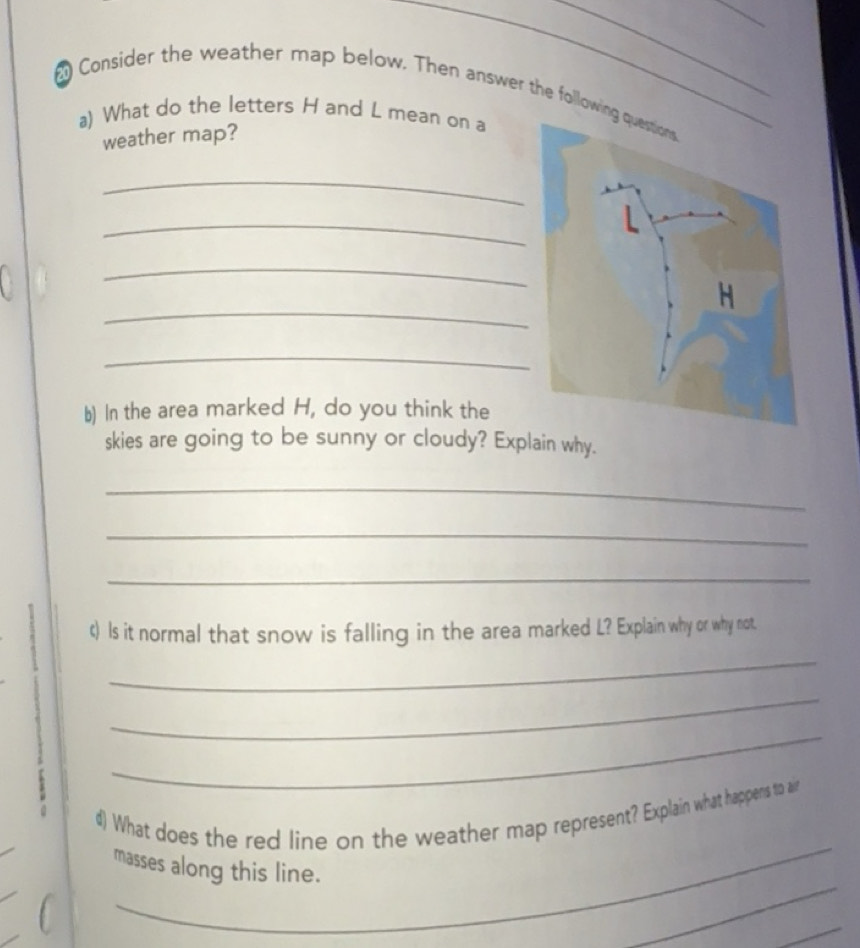 Solved: Consider the weather map below. Then answer the following ...