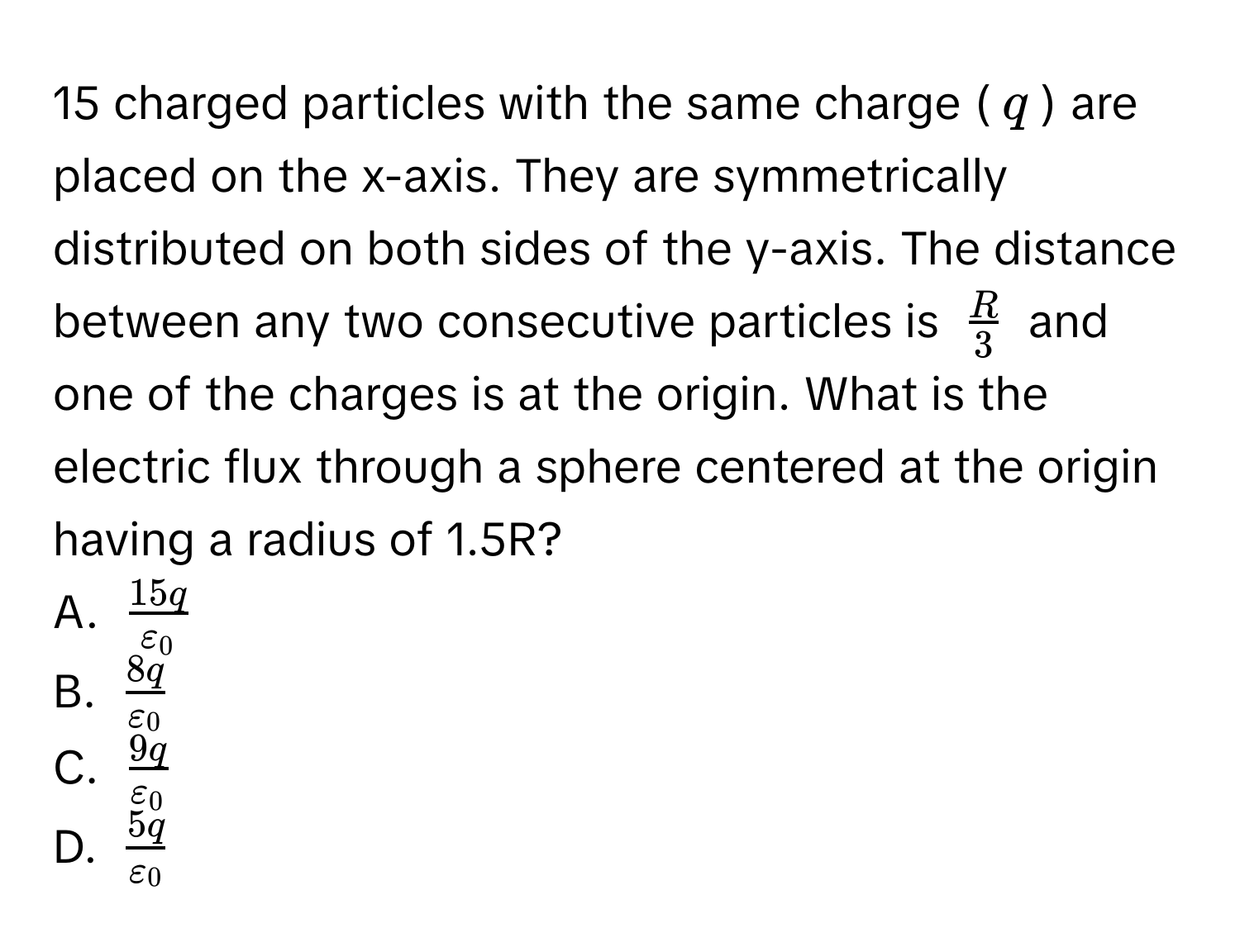 Solved: charged particles with the same charge ($q$) are placed on the ...