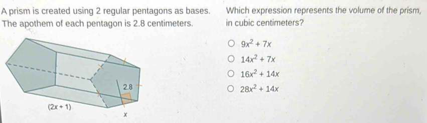 Solved: A prism is created using 2 regular pentagons as bases. Which ...