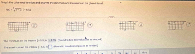 Solved: Graph the cube root function and analyze the minimum and ...