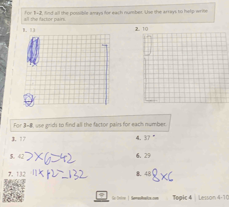 Solved: For 1-2, find all the possible arrays for each number. Use the ...