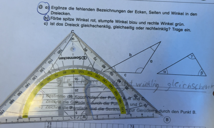 Gelöst:Ö a) Ergänze die fehlenden Bezeichnungen der Ecken, Seiten und ...
