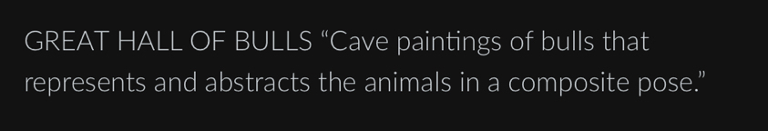 Solved: GREAT HALL OF BULLS “Cave paintings of bulls that represents ...