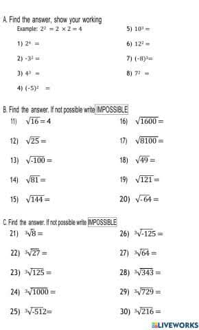 Solved: Find the answer, show your working Example: 2^2=2* 2=4 5) 10^3 ...
