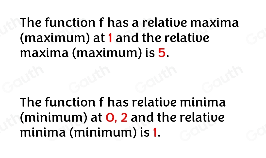 Solved: The graph of a function f is given. Use the graph to find each ...
