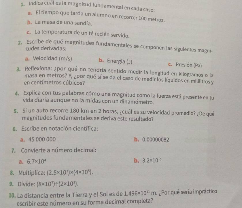 Resuelto:Indica cuál es la magnitud fundamental en cada caso: a. El ...