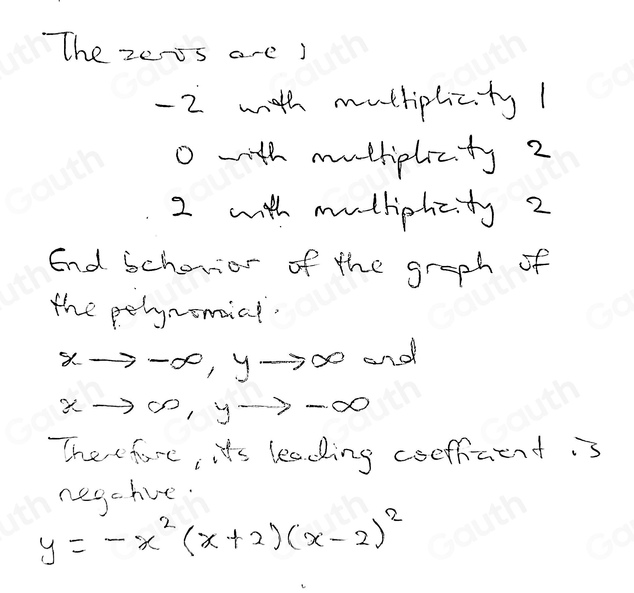 Solved: Determine an equation for the pictured graph, which is a 5th ...
