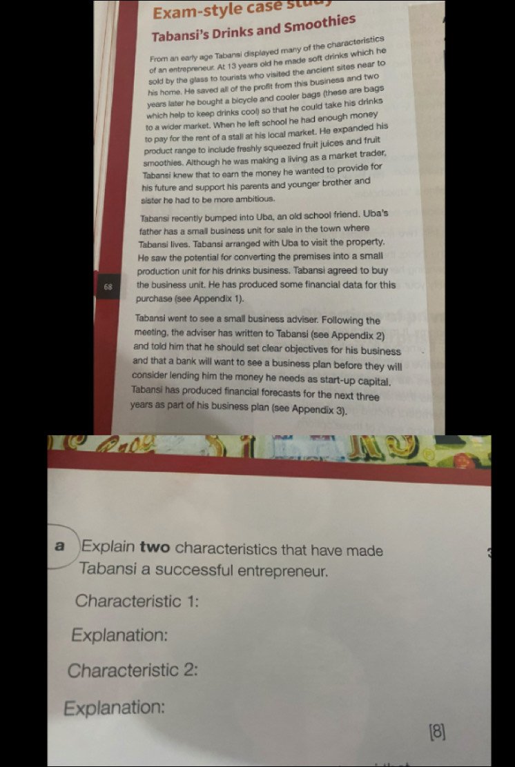 Solved: Exam-style case stud Tabansi’s Drinks and Smoothies From an ...