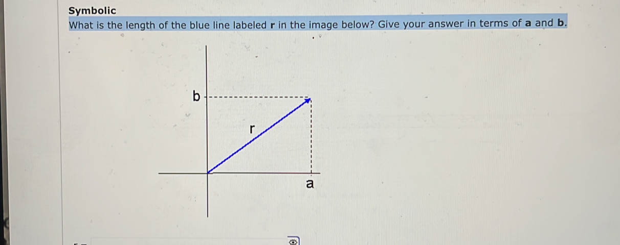 Solved: Symbolic What is the length of the blue line labeled r in the ...