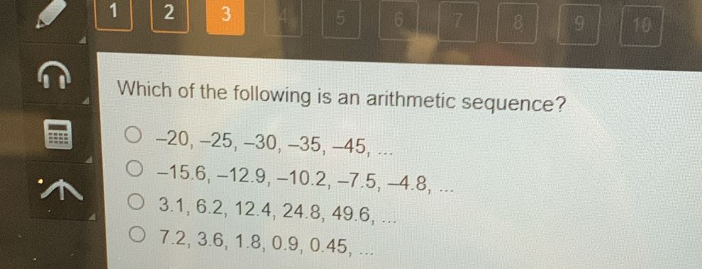Solved: 1 2 3 5 6 7 8 9 10 Which of the following is an arithmetic ...