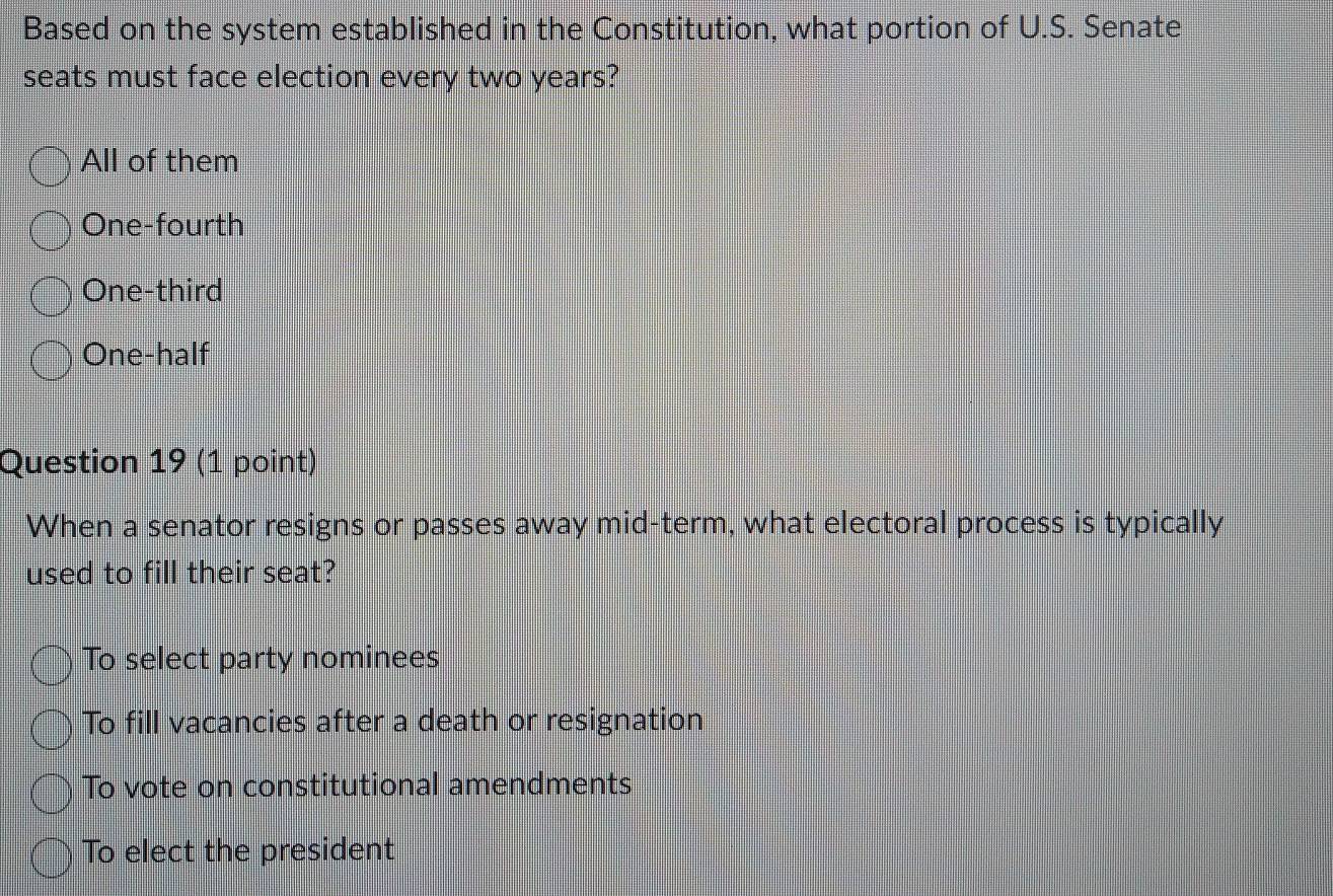 Solved: Based on the system established in the Constitution, what ...