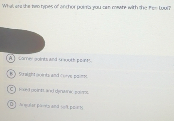Solved: What are the two types of anchor points you can create with the ...