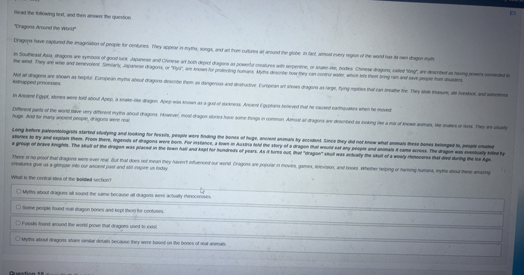 Solved: Read the following text, and then answer the question ...