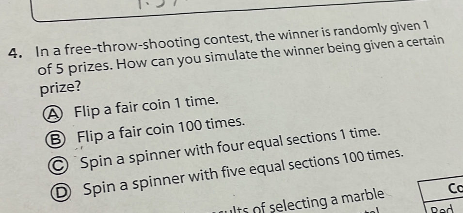 In a free-throw-shooting contest, the winner is randomly given 1 of 5 ...